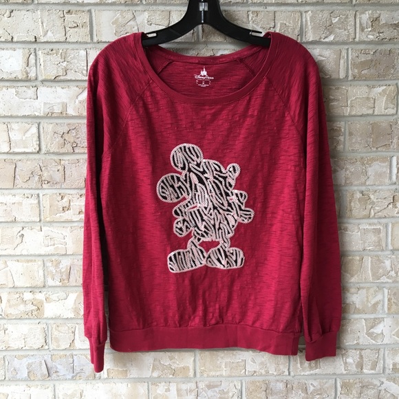 Disney | Tops | Disney Parks Zebra Sequined Mickey Mouse Large L | Poshmark